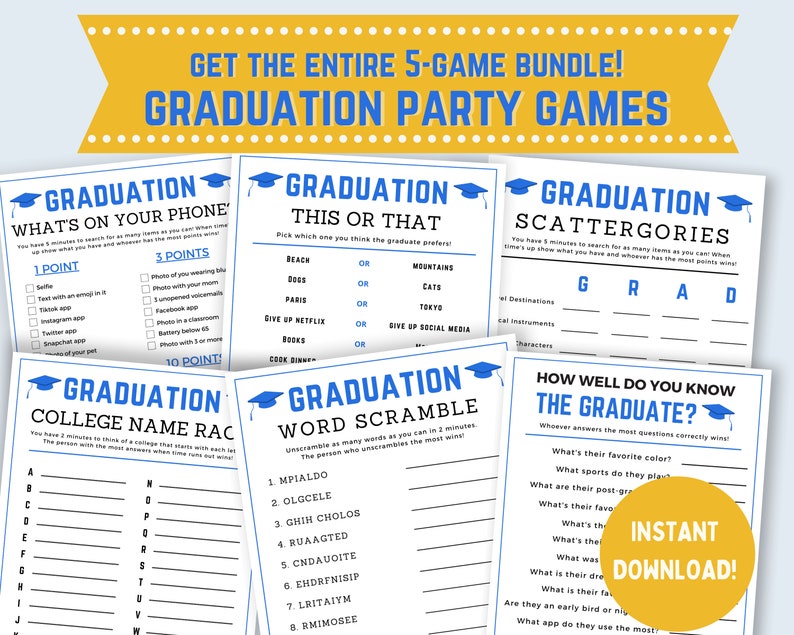 Graduation College Name Race, Graduation Party Game, Fun Graduation ...