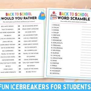 Back to School Games Bundle, Elementary School Games, First Day of ...