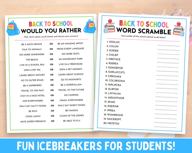 Back to School Games Bundle Elementary School Games First - Etsy