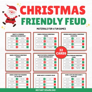 Christmas Friendly Feud, Printable Christmas Game, Holiday Party Trivia ...