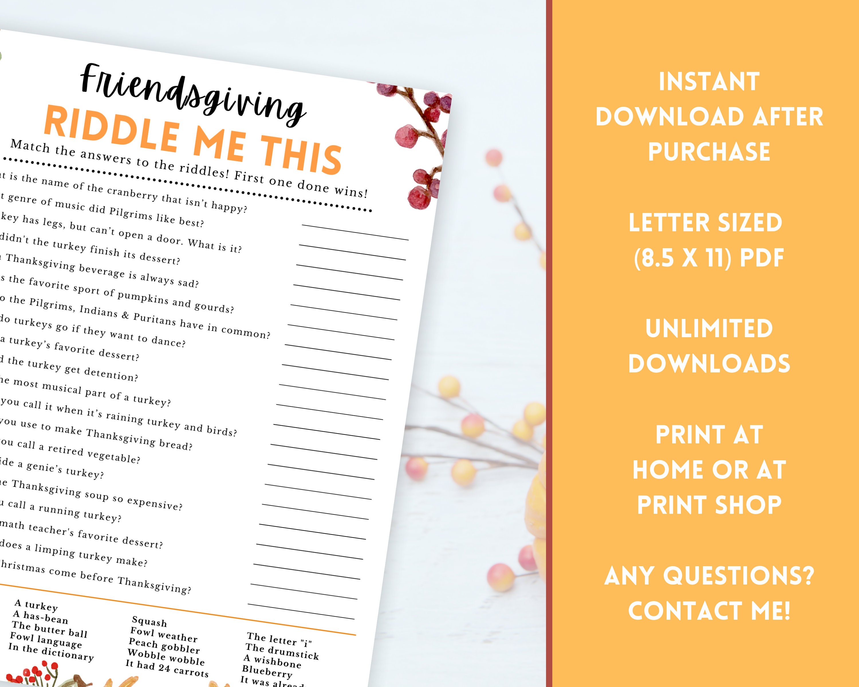 Friendsgiving Games Bundle Printable Friendsgiving Games - Etsy