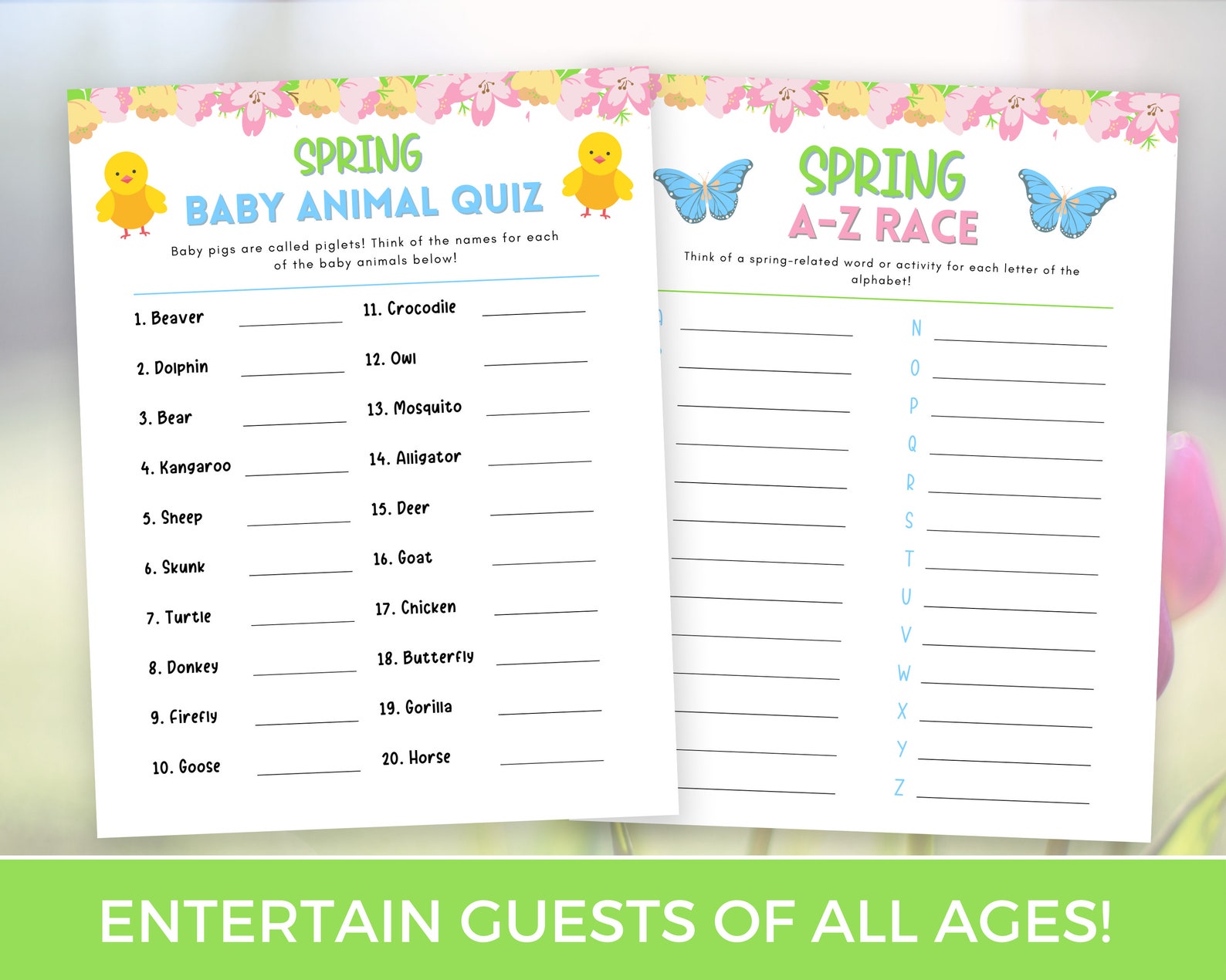 Spring Party Games Bundle Spring Games Springtime Activities - Etsy