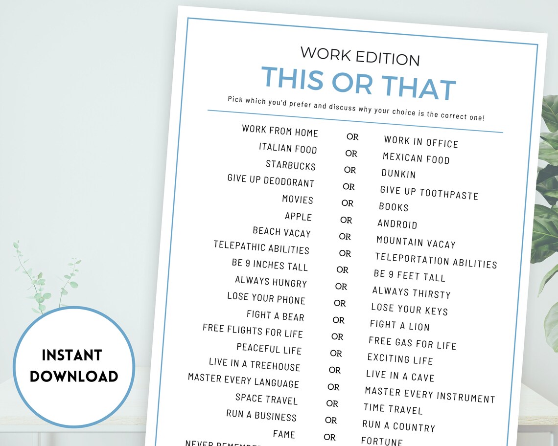 Office Game Printable Office Party Game Work Party Game - Etsy