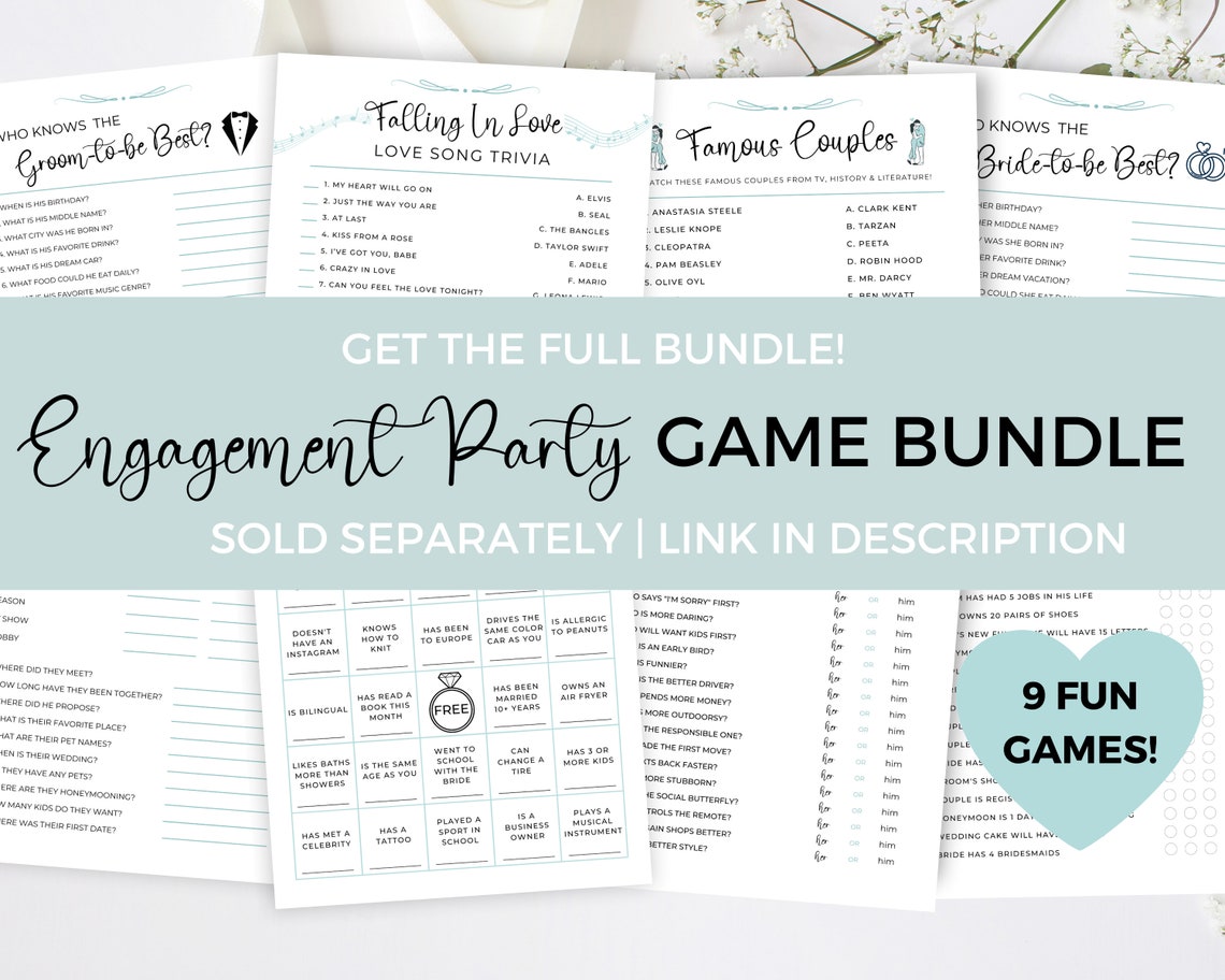 Famous Couples Game Couple Matching Game Blue Bridal Shower - Etsy