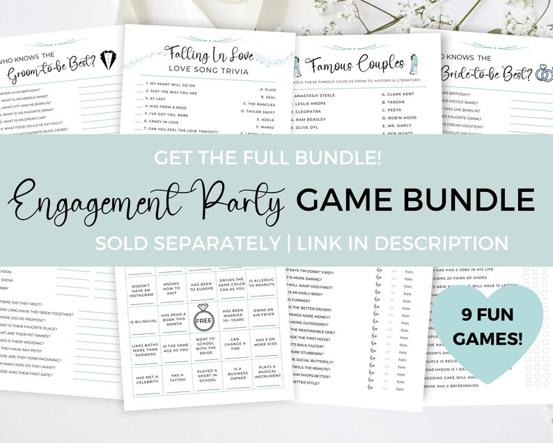 Famous Couples Game Couple Matching Game Blue Bridal Shower - Etsy