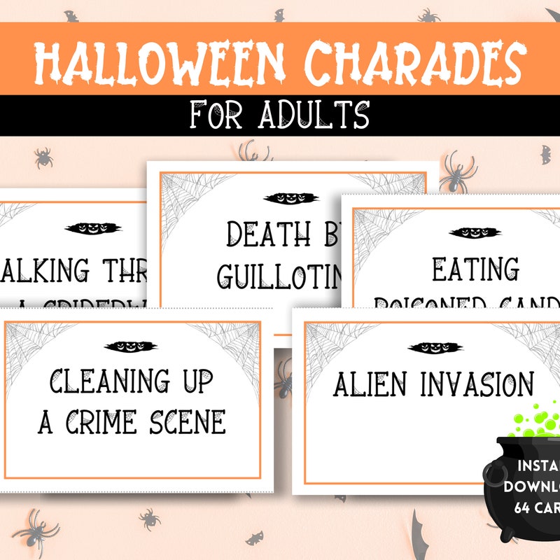 Halloween Charades Games - Etsy