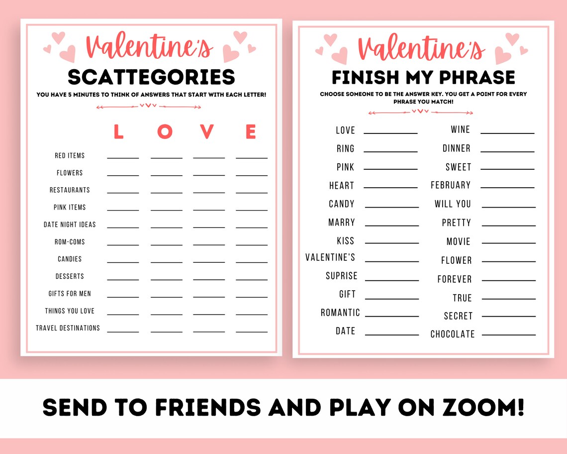 Valentine's Day Party Games Valentine's Day Game | Etsy