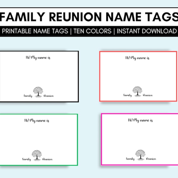 Reunion Name Tags Stickers - Etsy