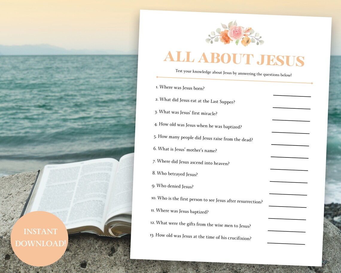 Jesus Quiz Bible Quiz Church Party Game Bible Game Fun - Etsy