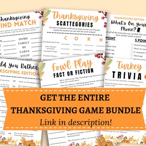 Thanksgiving Party Game, Virtual Thanksgiving Games, Thanksgiving ...
