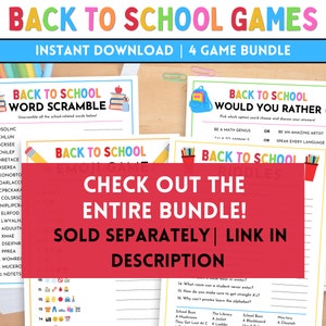 Back to School Riddles, Printable Back to School Game, First Week of ...