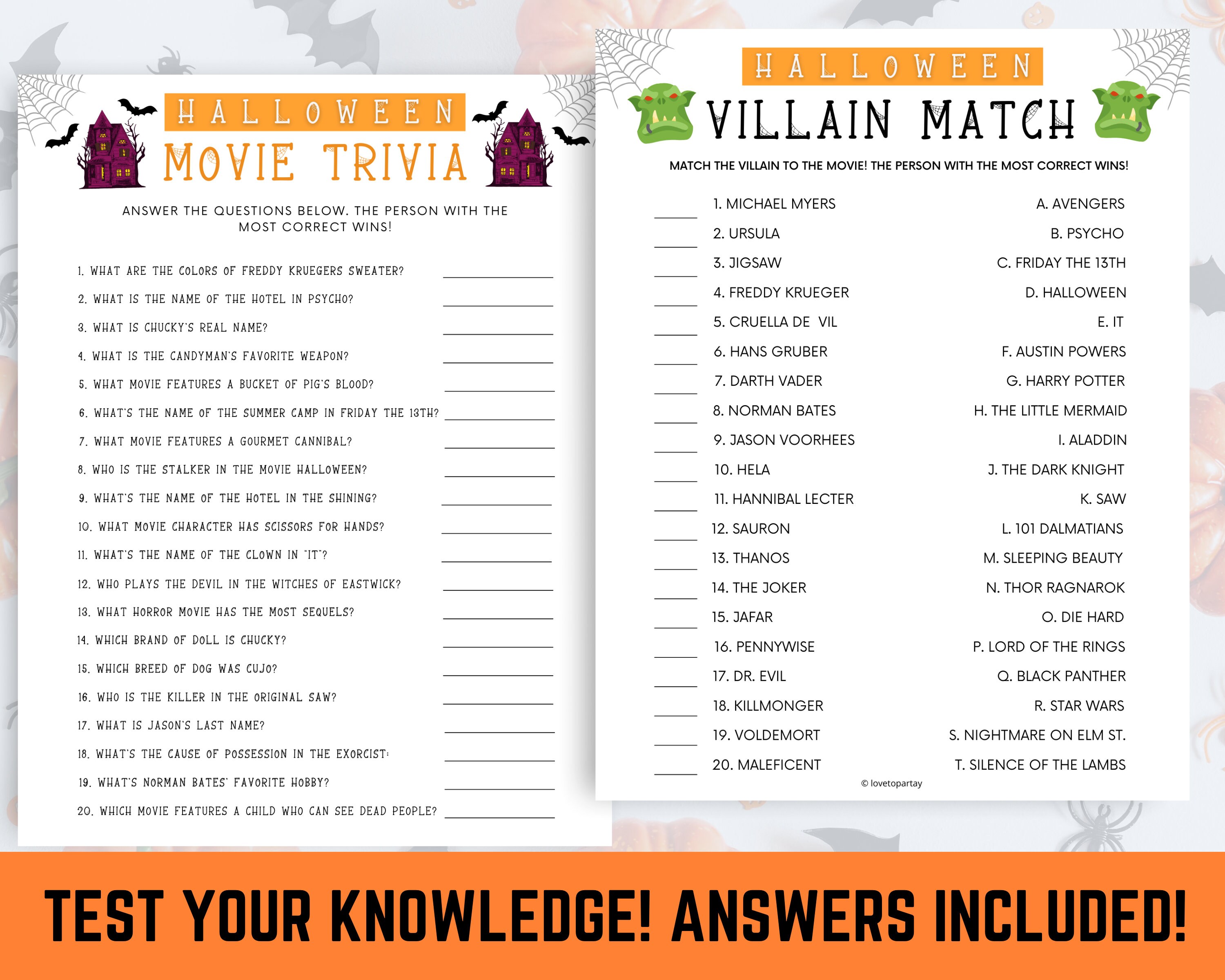 Halloween Games Halloween Party Game Bundle Halloween Party - Etsy