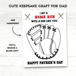 Baseball Father's Day Handprint Art Craft, DIY Keepsake Craft Baby ...