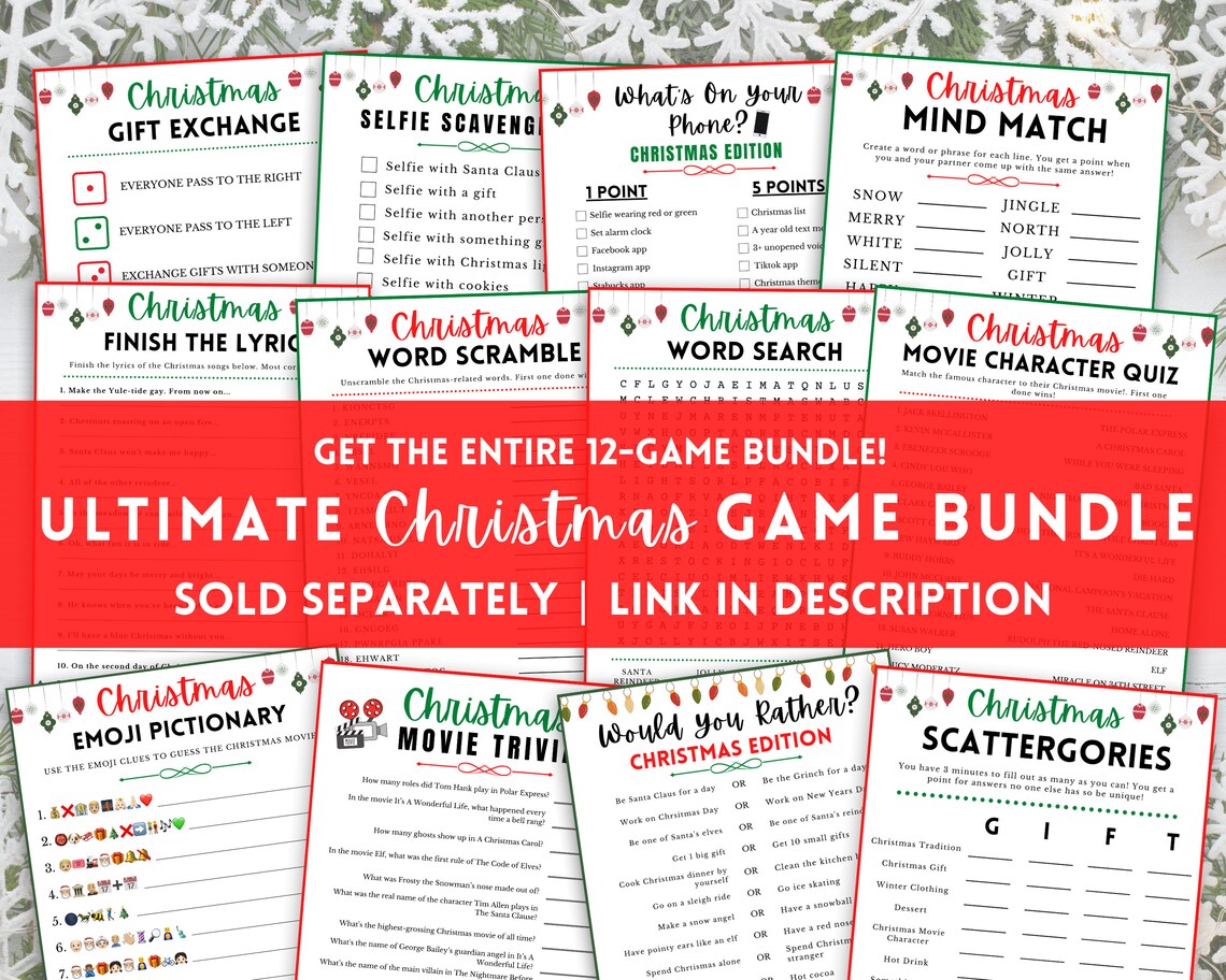 Christmas Trivia Game Bundle Christmas Party Games Christmas - Etsy