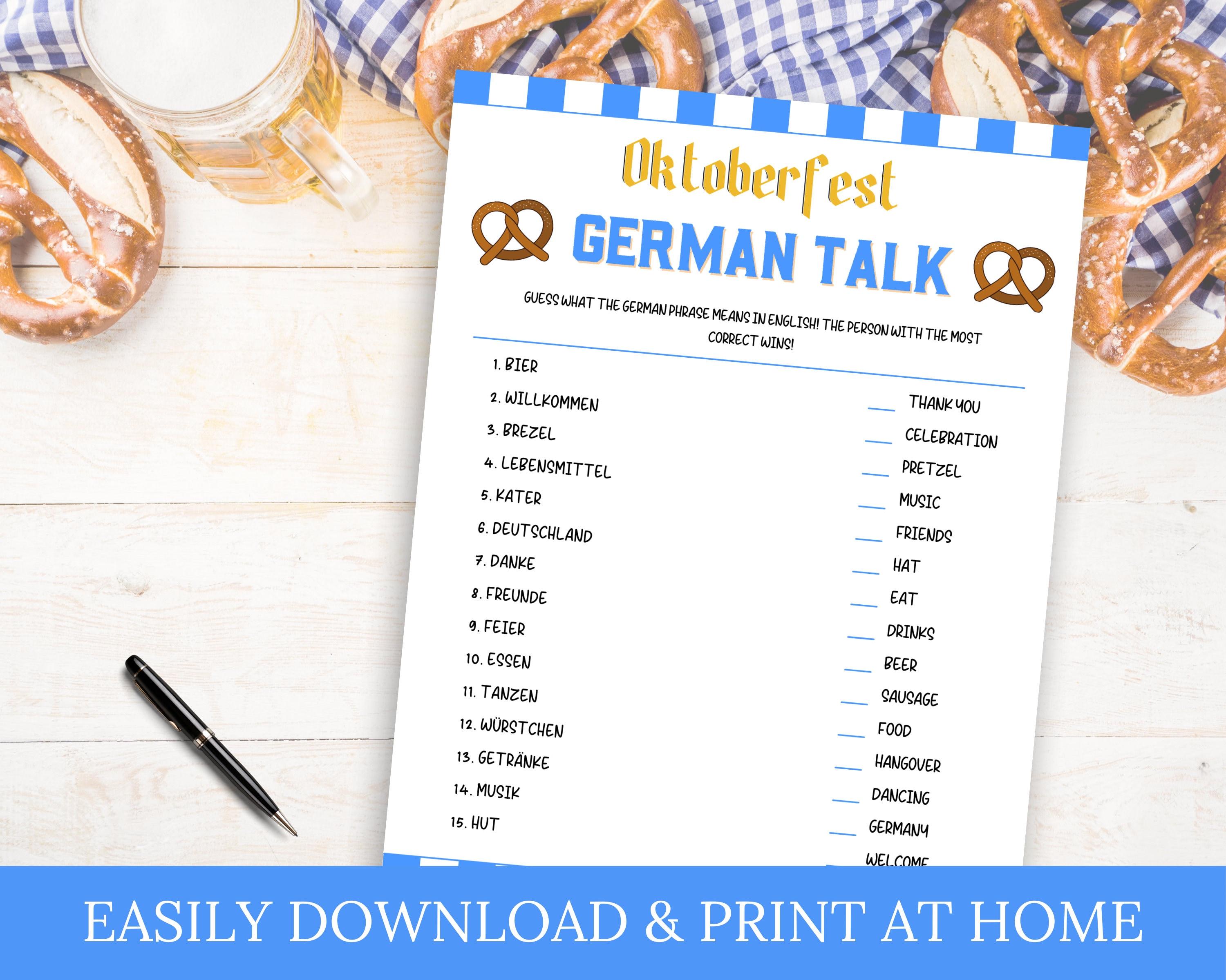 Oktoberfest Game Printable Oktoberfest Game Beer Festival - Etsy
