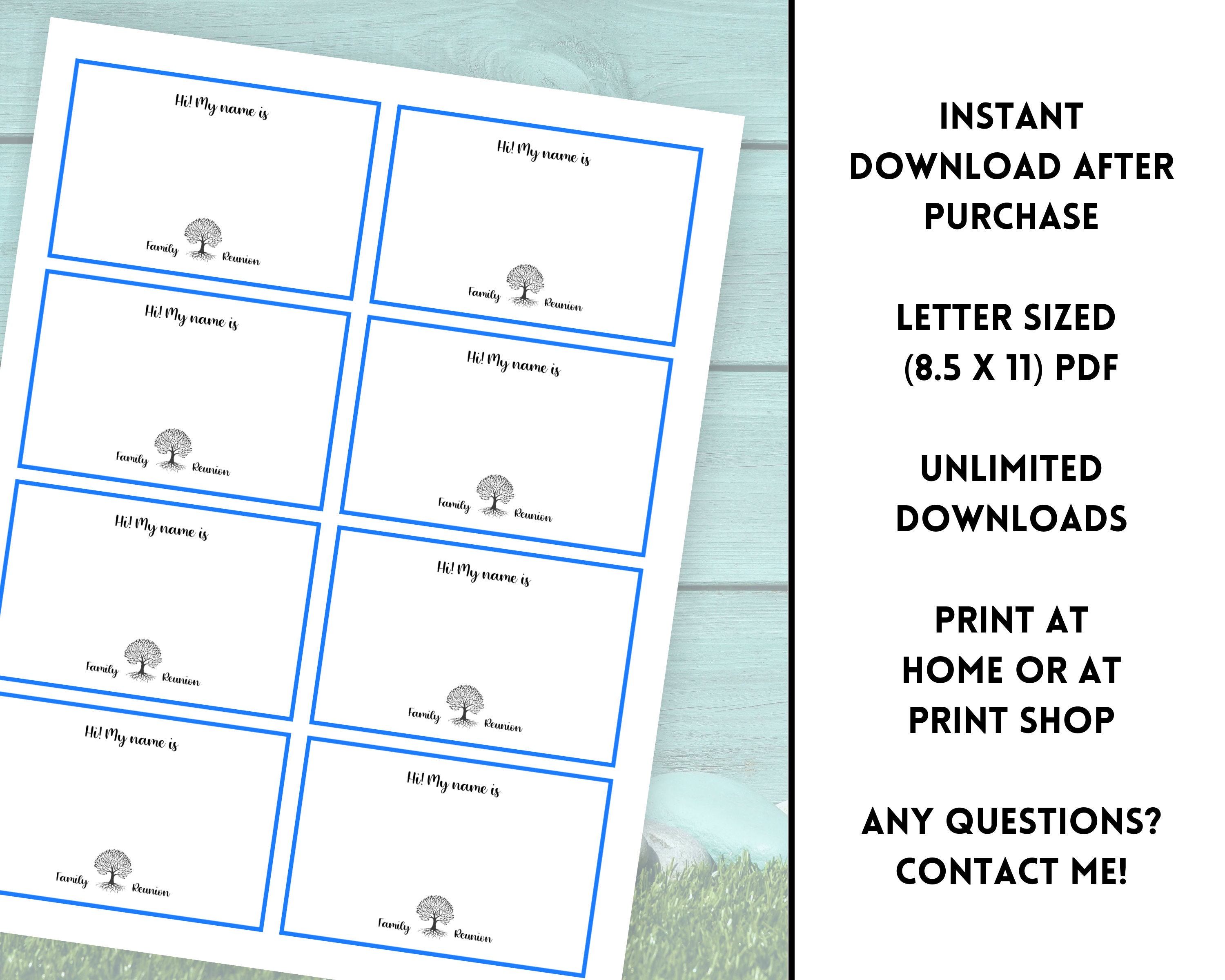 Family Reunion Name Tags, Printable Family Reunion Name Tags, Family ...