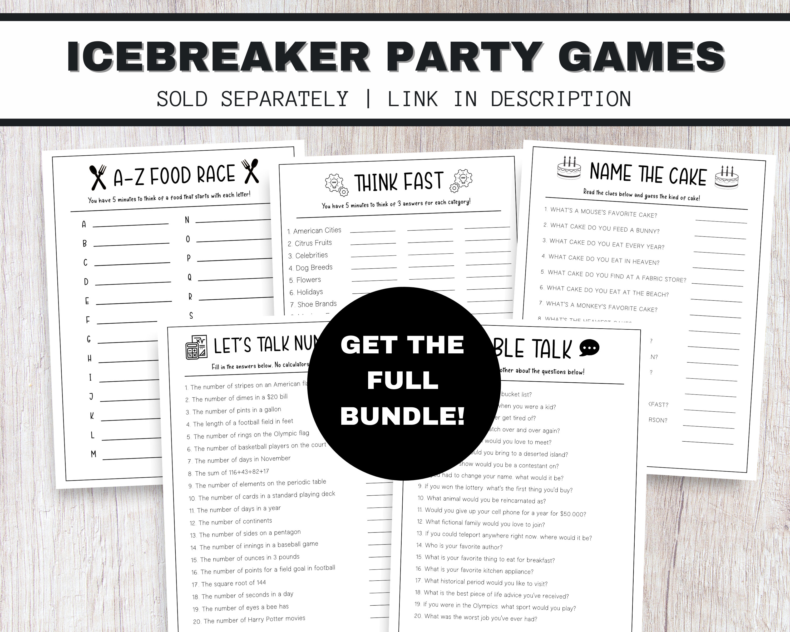 Icebreaker Game Icebreaker Questions Printable Adult Party - Etsy