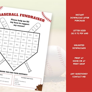 Fill My Base Baseball Fundraiser, Color My Base, Fundraiser Flyer, Team ...