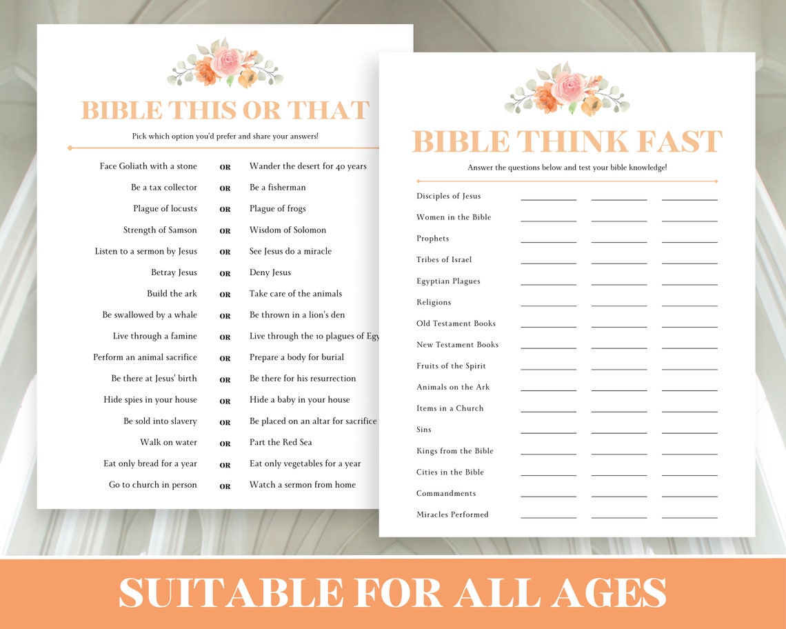 Bible Games Church Party Games Ministry Games Bible Study - Etsy