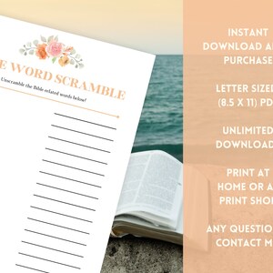 Bible Word Scramble, Bible Game, Church Game, Fun Church Party Game ...