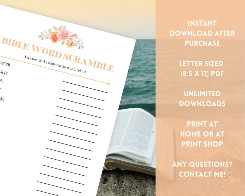 Bible Word Scramble Bible Game Church Game Fun Church Party - Etsy