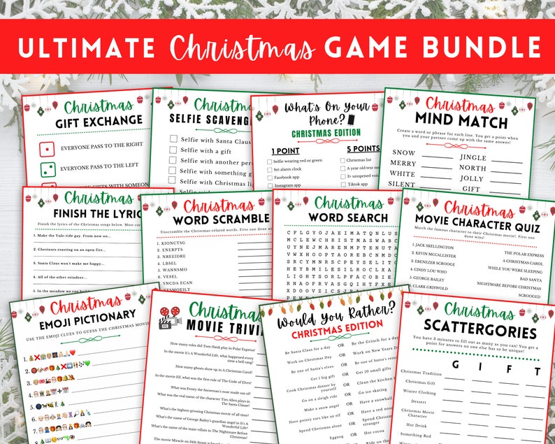 Christmas Games Bundle Printable Christmas Party Games - Etsy