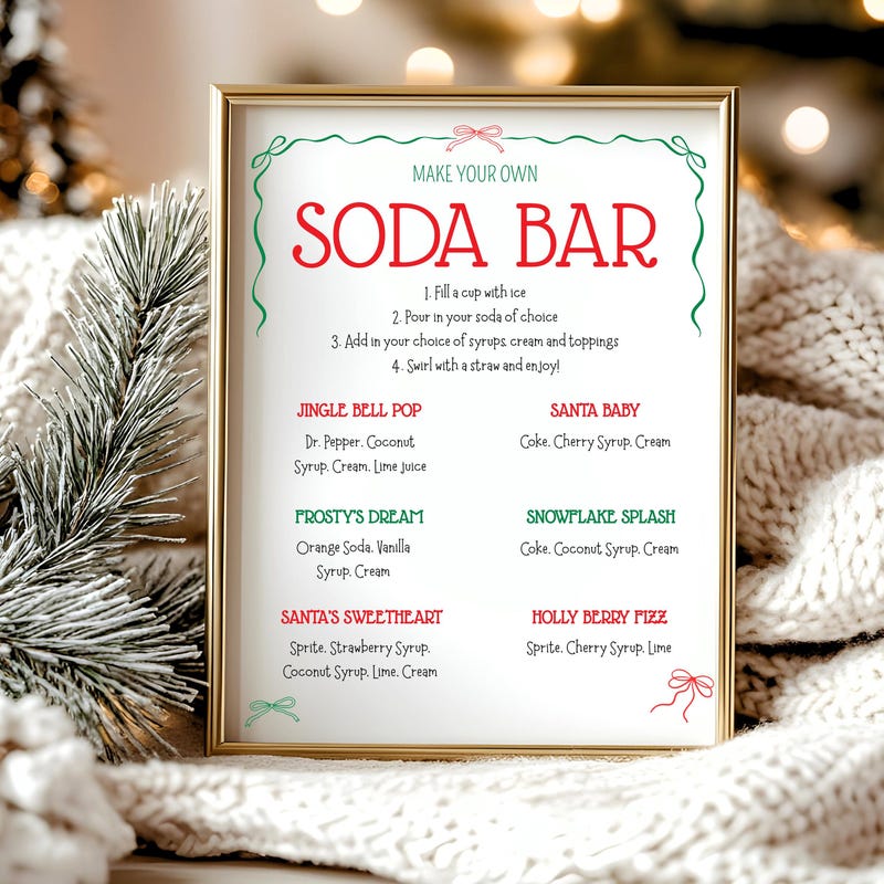 Holiday Dirty Soda Sign - Etsy