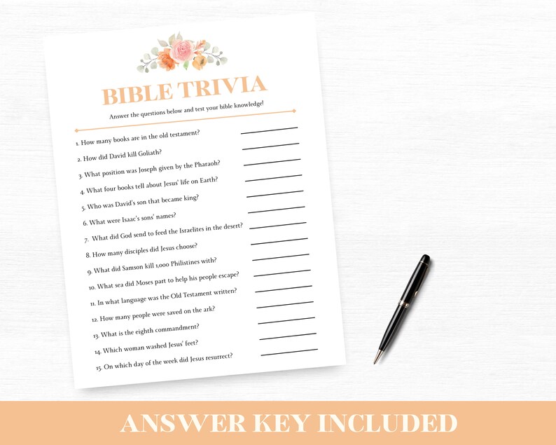 Bible Trivia Church Party Game Bible Game Fun Church Game - Etsy