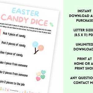 Easter Game for Kids, Candy Dice Game, Easter Party Games for Kids ...