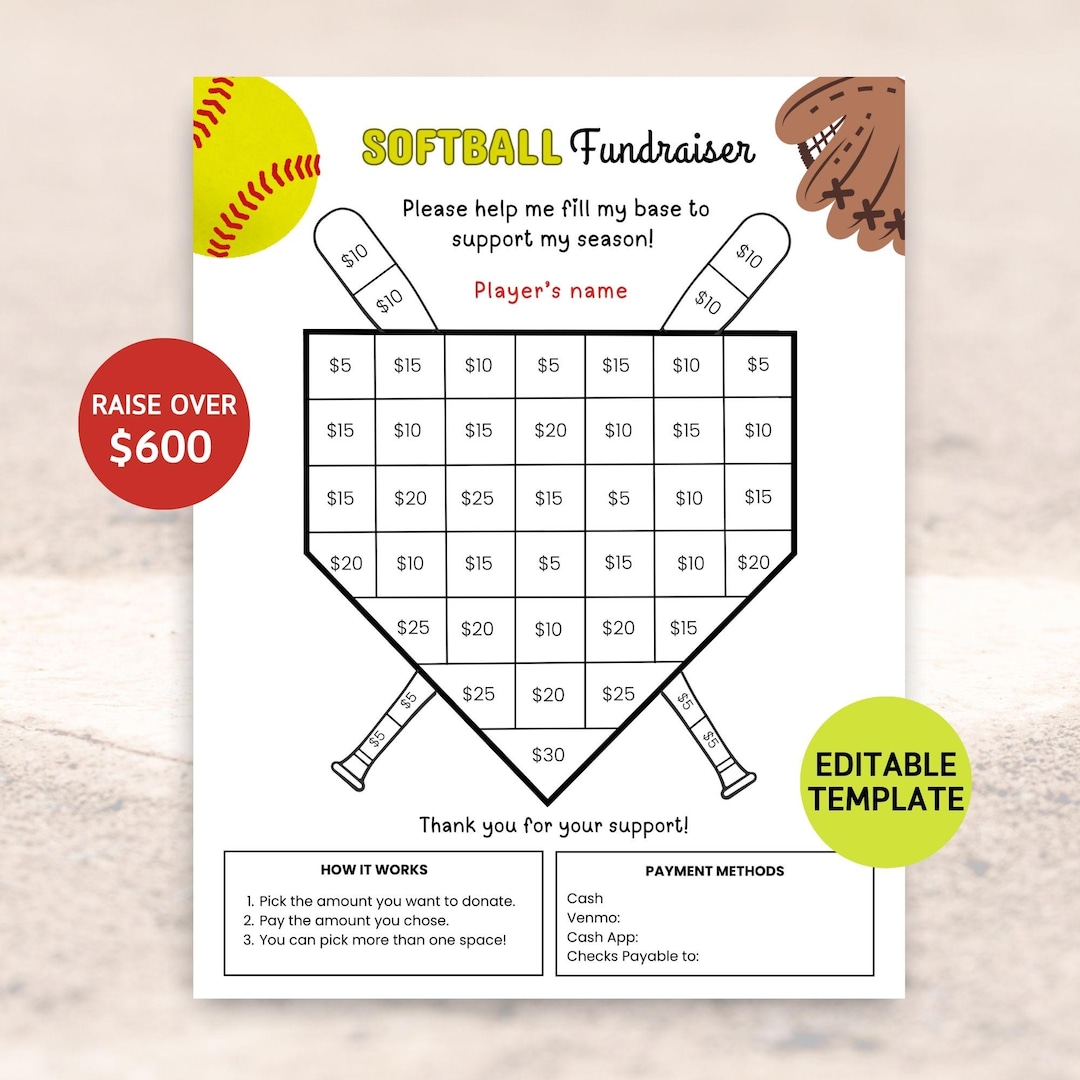 Softball Fundraiser Flyer Editable, Fill My Base Softball Fundraiser ...