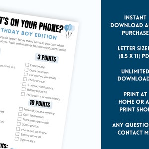 What's on Your Phone Game, Birthday Party Games for Him, Fun Birthday ...