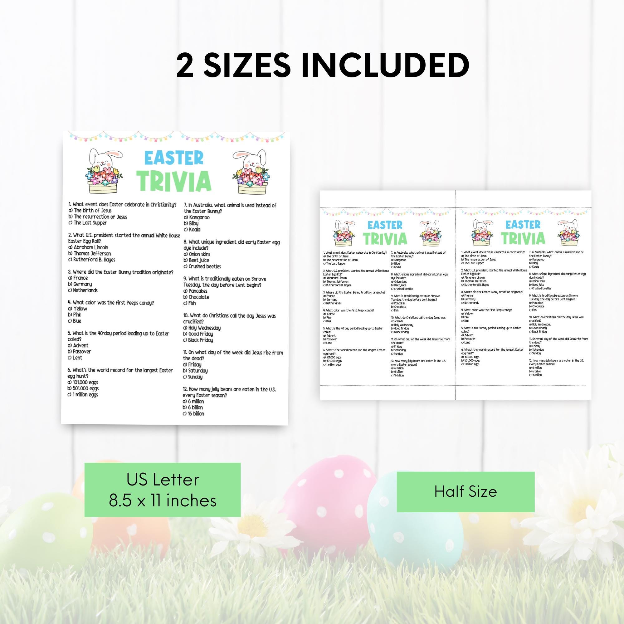 Easter Trivia Game, Easter Trivia, Easter Quiz for Teens, Adults, and ...
