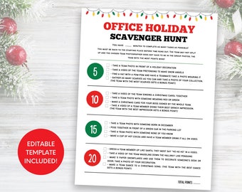 Holiday Workplace Photo Scavenger Hunt, Holiday Team Building Activity ...