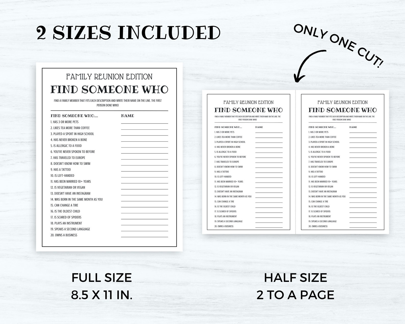 Family Reunion Games Family Reunion Activities Family - Etsy