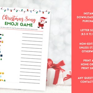 Christmas Song Trivia, Christmas Emoji Game, Fun Christmas Game, Family ...