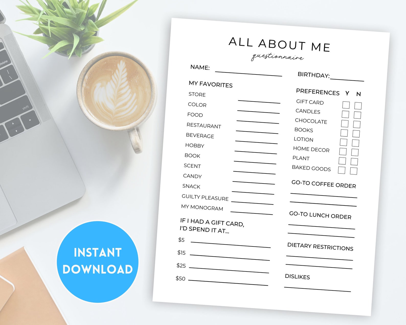 Employee Favorites List Get to Know Employee Coworker - Etsy Hong Kong