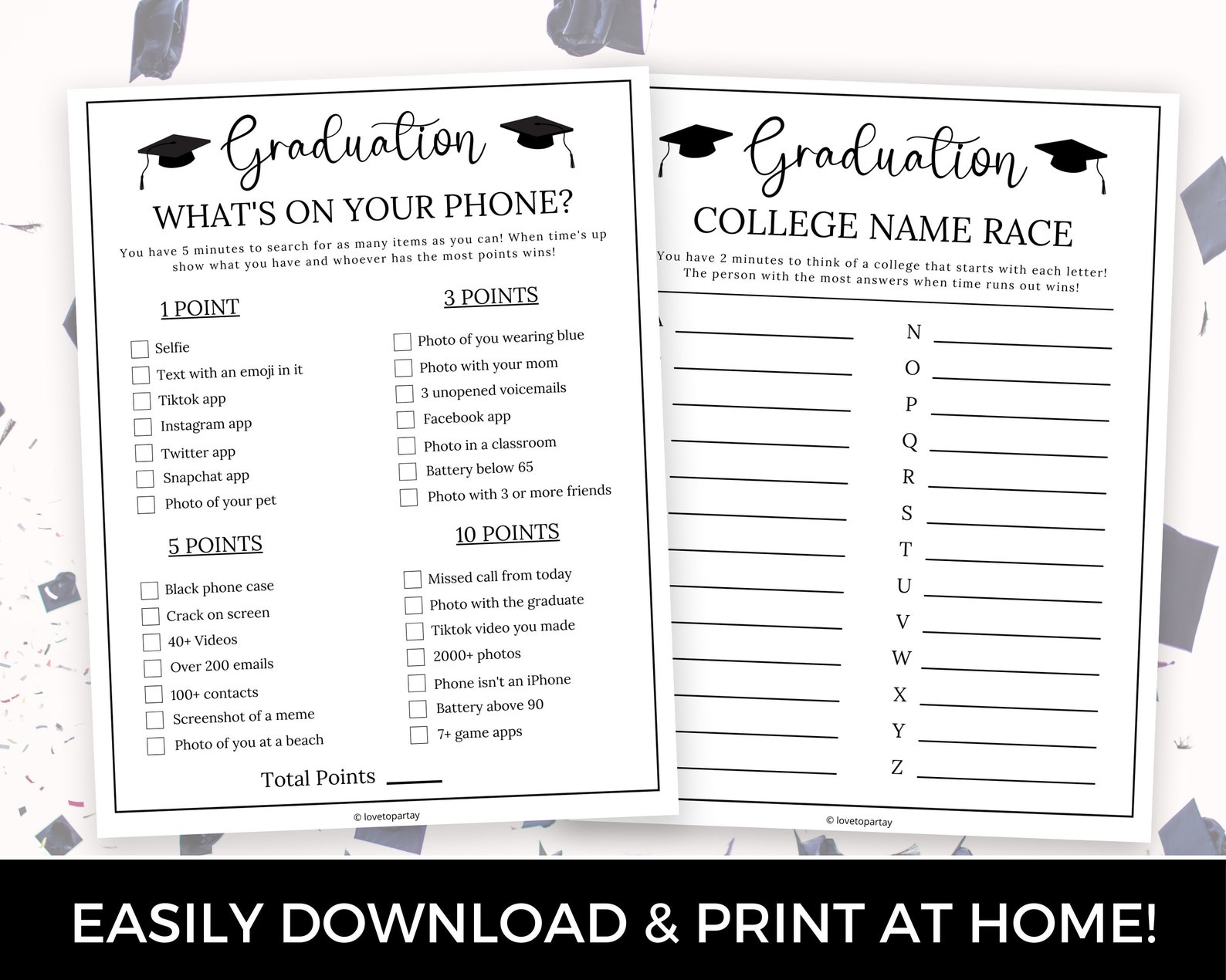 Graduation Party Games Graduation Games Printable Fun - Etsy