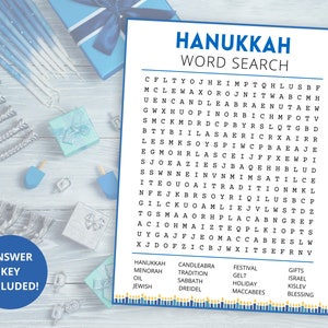 Hanukkah Word Search, Printable Hanukkah Game, Hanukkah Party Game ...