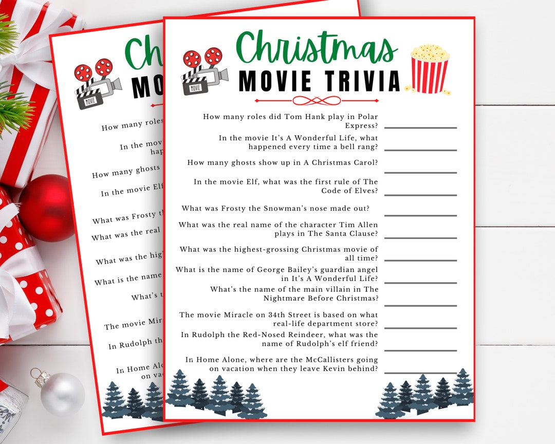 Christmas Movie Trivia, Christmas Movie Quiz, Holiday Movie Trivia ...