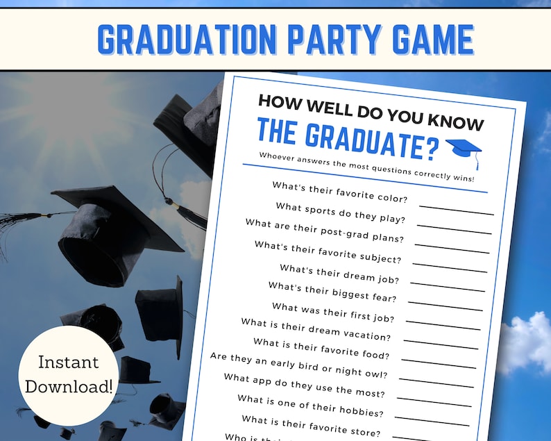 How Well Do You Know the Graduate Game Graduation Party Game - Etsy