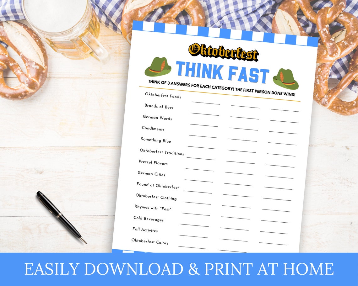 Oktoberfest Games Printable Oktoberfest Party Game Adult - Etsy