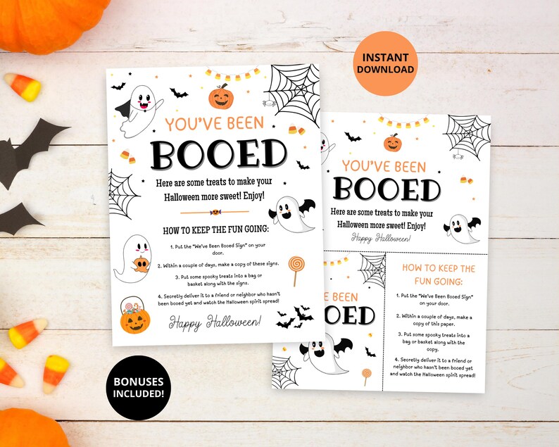 You've Been Booed Sign, We've Been Booed Printable Kit, Halloween Gift ...