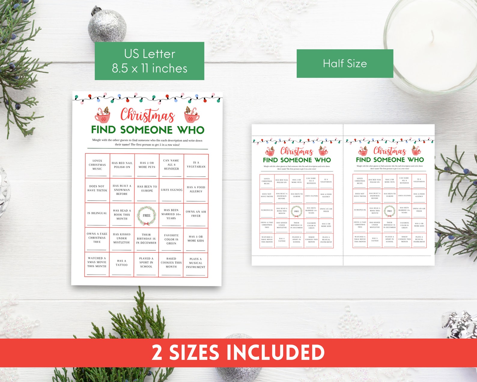 Christmas Find Someone Who, Christmas Icebreaker Game, Christmas Office ...