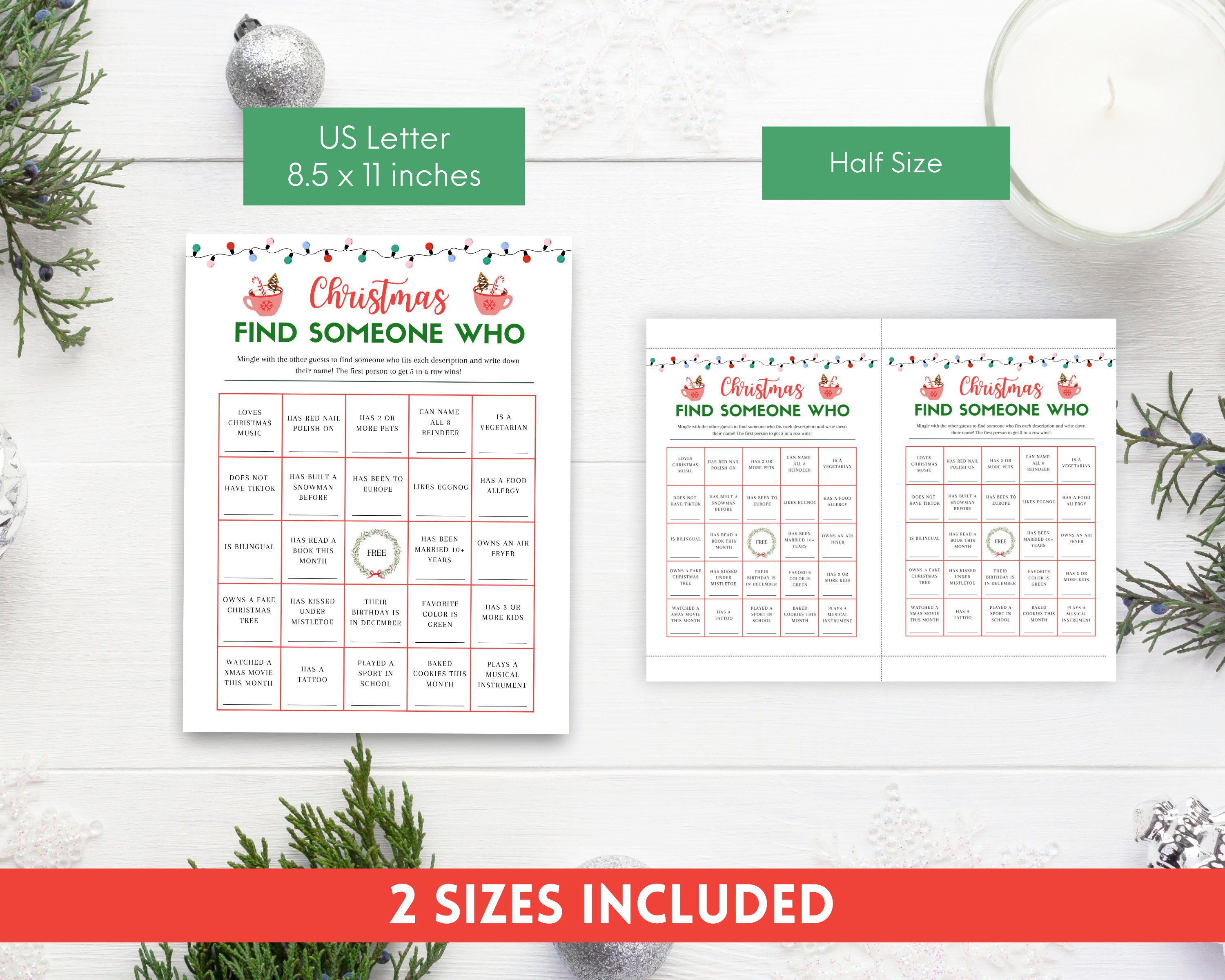 Christmas Find Someone Who, Christmas Icebreaker Game, Christmas Office ...