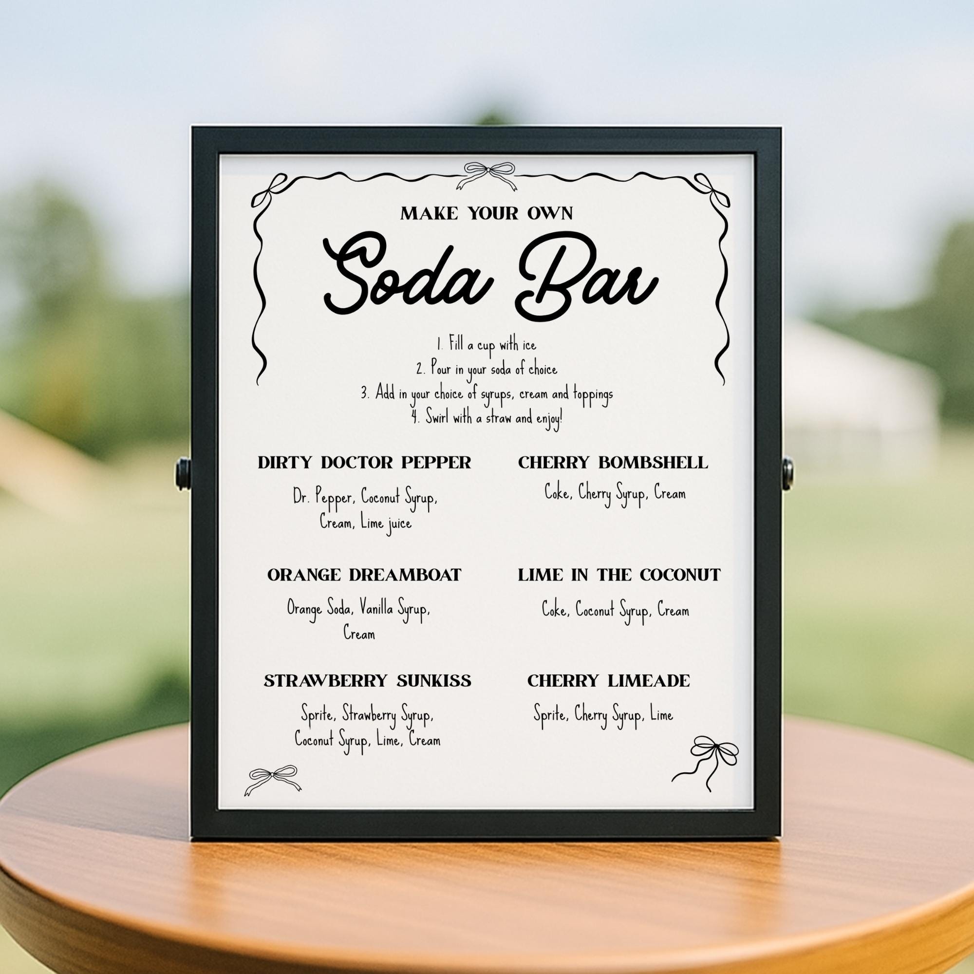 Soda Bar Sign Template, Dirty Soda Bar Sign Printable, Baby Shower ...