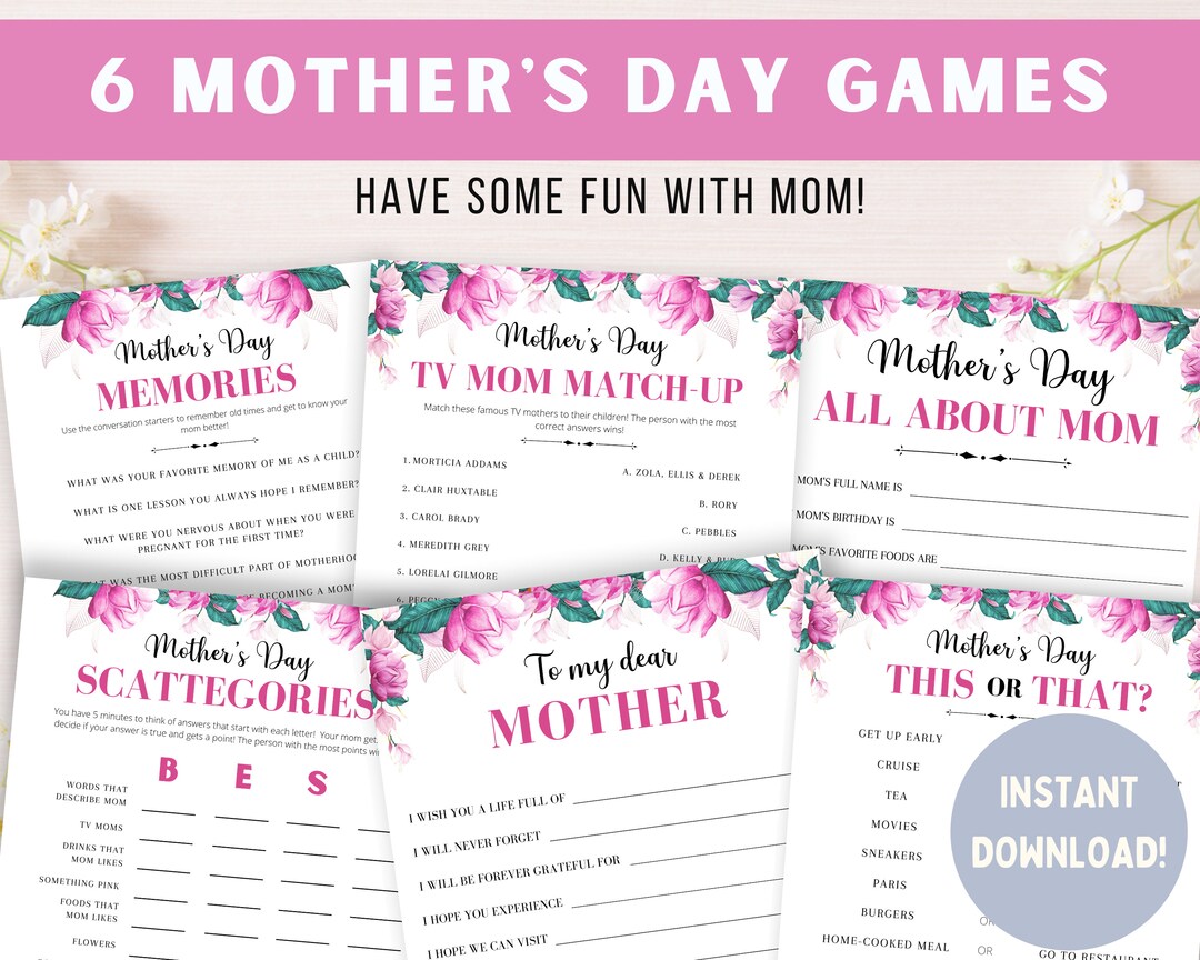 Mother's Day Games, Mother's Day Party Games, Mother's Day Brunch Ideas ...