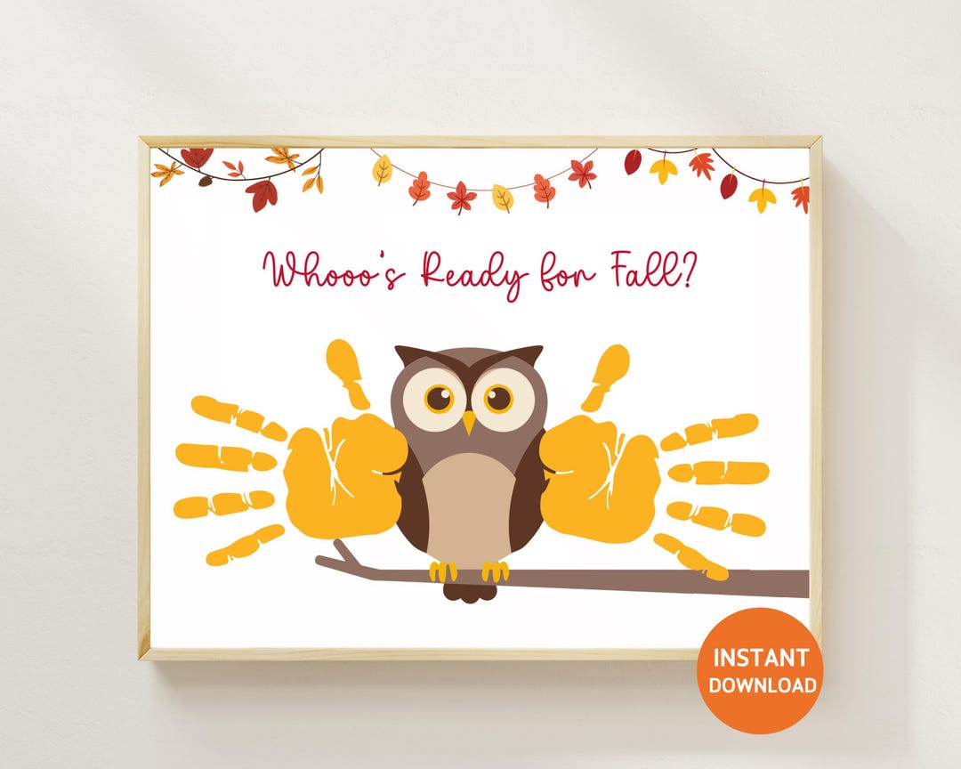 Fall Handprint Art Craft, Owl Handprint Keepsake Craft, Preschool ...