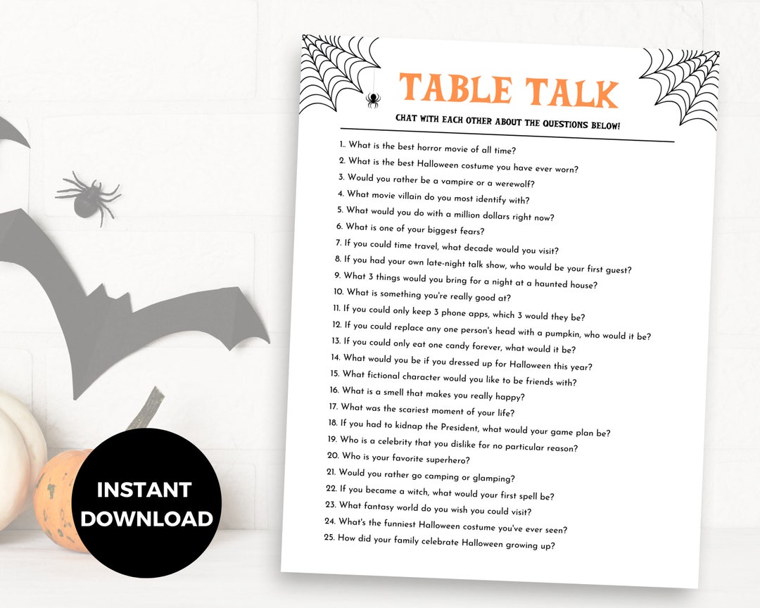 Halloween Icebreaker Questions, Halloween Conversation Starters ...