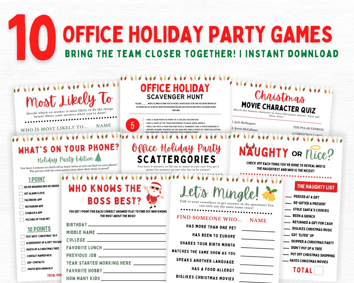 Office Holiday Party Games Office Christmas Party Games - Etsy