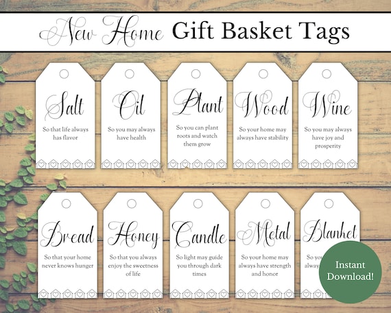 New Home Tags and Card New Home Gift Basket Tags - Etsy